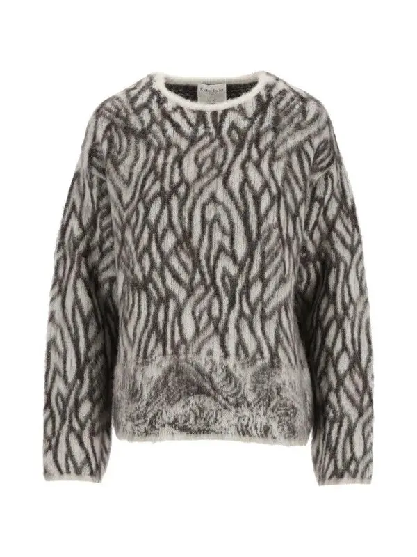 FORTE_FORTE Heron Plumes Alpaca & Mohair Blend Sweater - Gray
