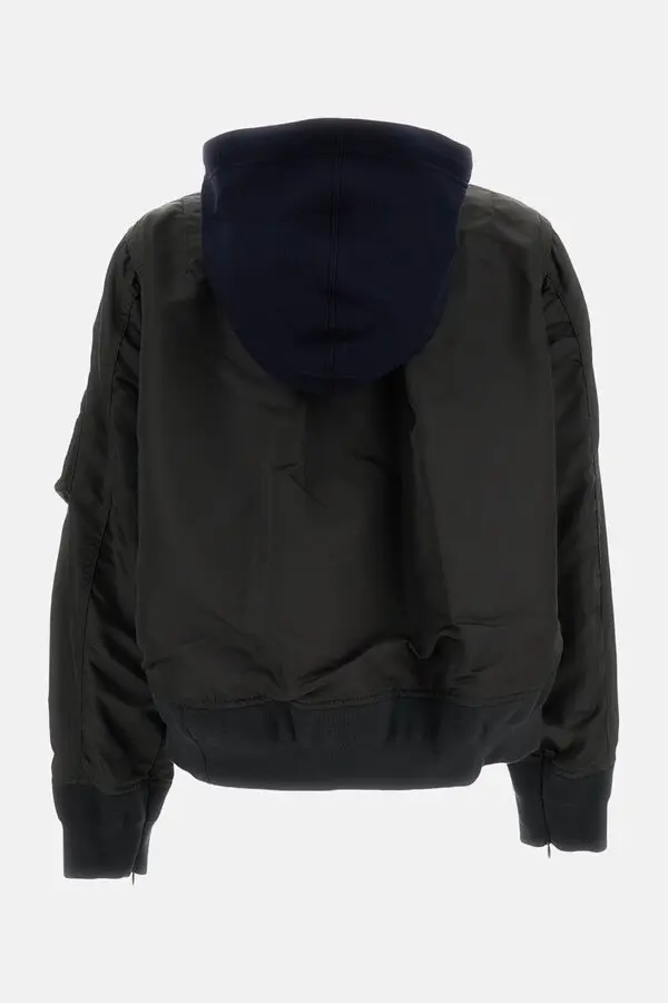 Sacai Sponge Sweat And Nylon Twill Hybrid Hoodie