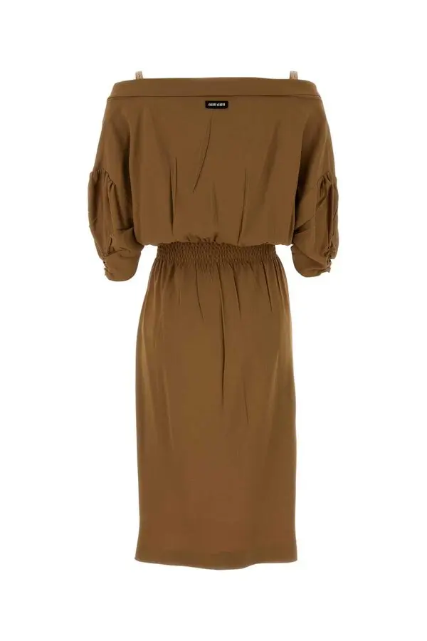 Miu Miu Camel Crepe Dress