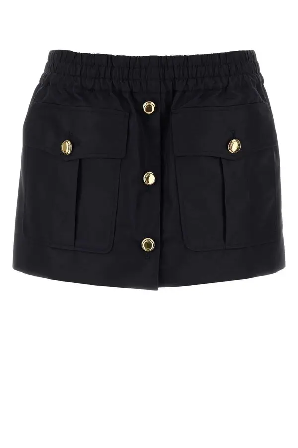 Miu Miu Navy Nylon Mini Skirt
