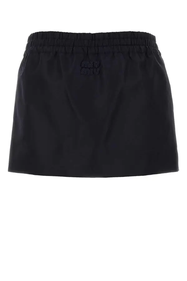 Miu Miu Navy Nylon Mini Skirt