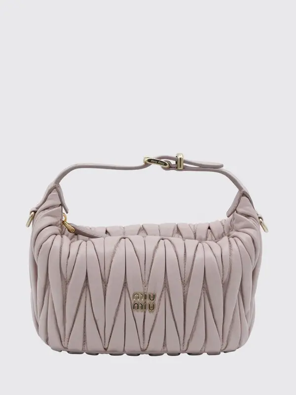Miu Miu Matelasse Leather Handbag - Gray