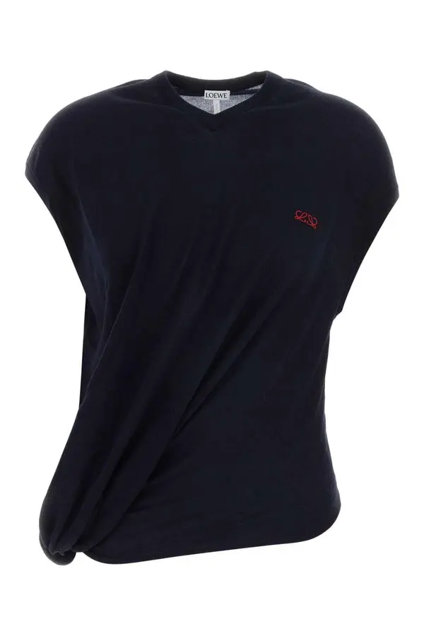 Loewe Midnight Wool Blend Vest - Blue