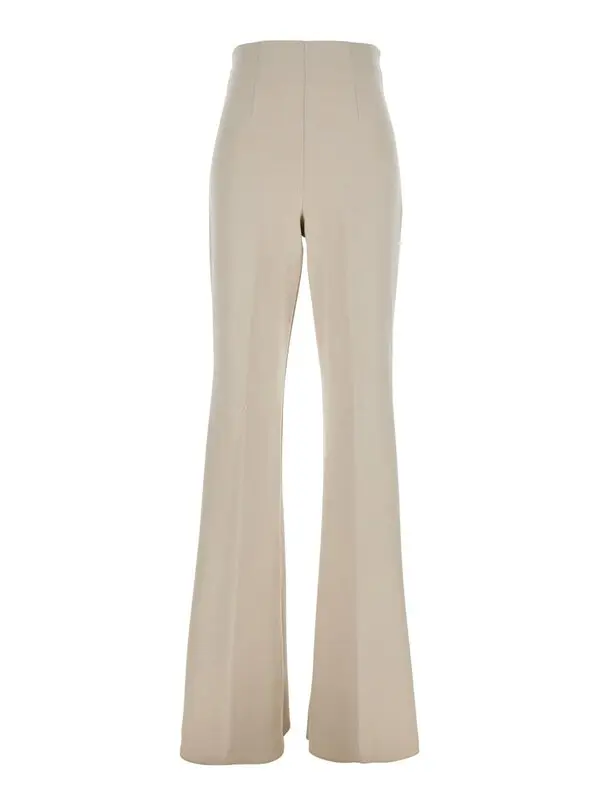 Sportmax Lea' Beige Flared Pants In Tech Fabric Stretch - Multicolor
