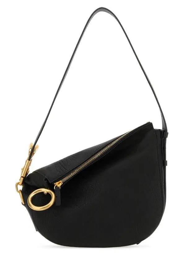 Burberry Leather Knight Small Shoulder Bag - Black