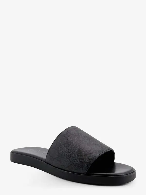 Gucci Denim Sandals With Gg Motif - Multicolor