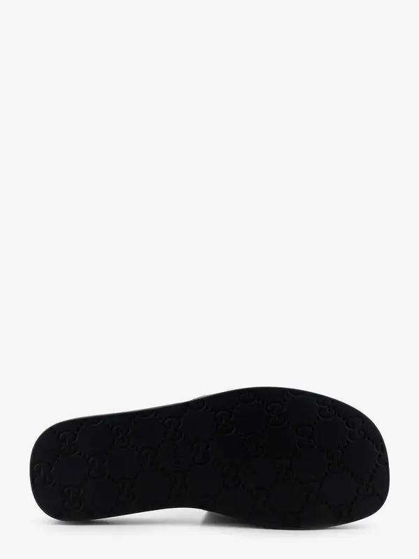 Gucci Denim Sandals With Gg Motif - Multicolor