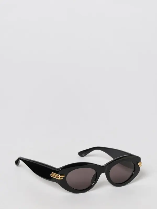 Bottega Veneta Mitre Cat-eye Sunglasses In Acetate With Contrast Logo - Black