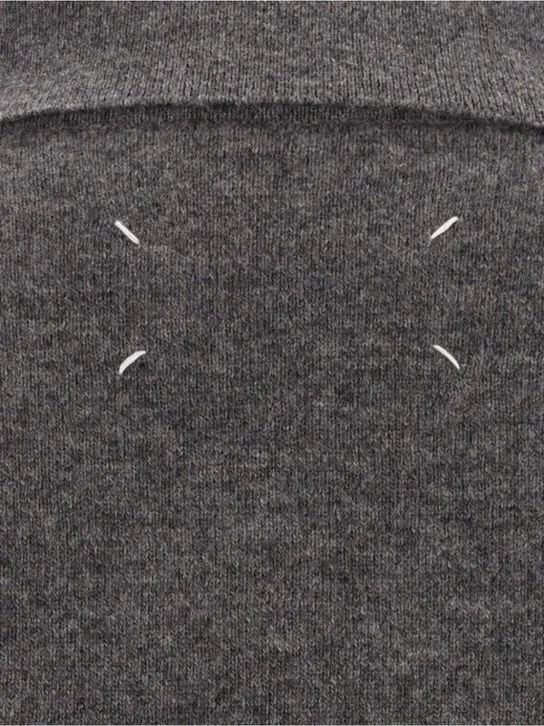MAISON MARGIELA Virgin Wool Polo Sweater - Gray