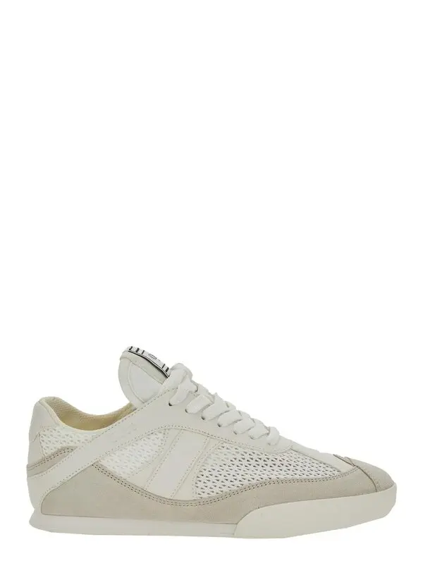 Chloé Kick' White Sneakers With Logo Patch On The Tongue And Logo Lettering On The Rear In Fabric And Suede - Multicolor