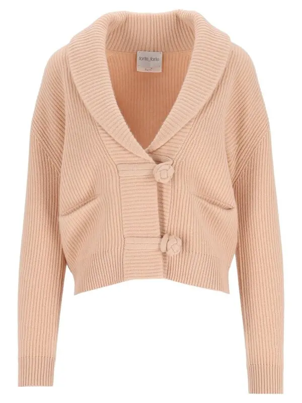 FORTE_FORTE English Rib Cardigan - White