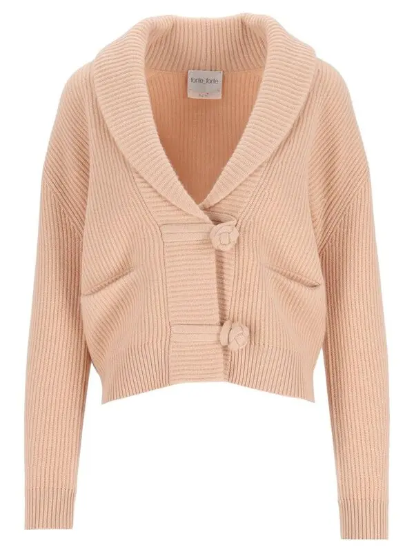 FORTE_FORTE English Rib Cardigan - White