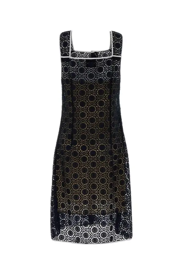 Miu Miu Midnight Macrame Lace Dress