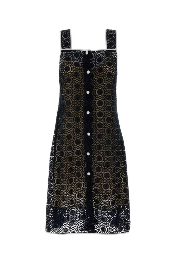 Miu Miu Midnight Macrame Lace Dress - Blue
