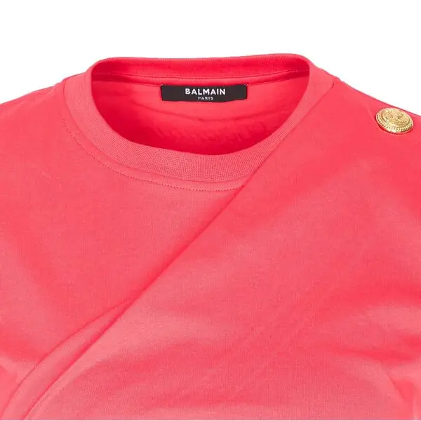 Balmain Draped Short-sleeve T-shirt - Pink