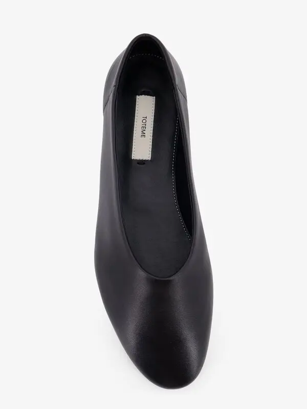 TOTEME Leather Ballerinas - Black