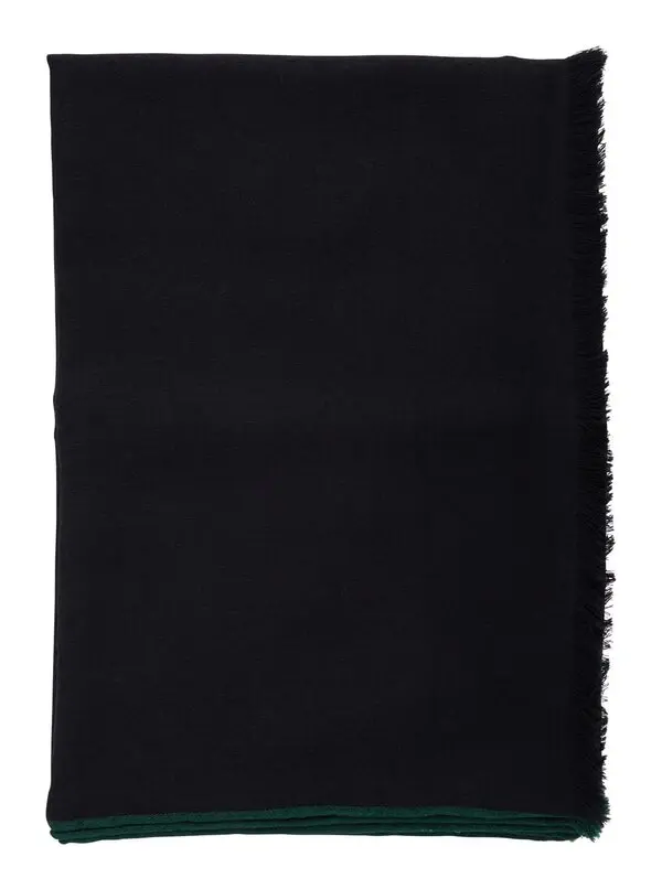 Gucci Black Scarf With Tone-on-tone Gg All-over Motif In Wool And Silk Blend For - Multicolor
