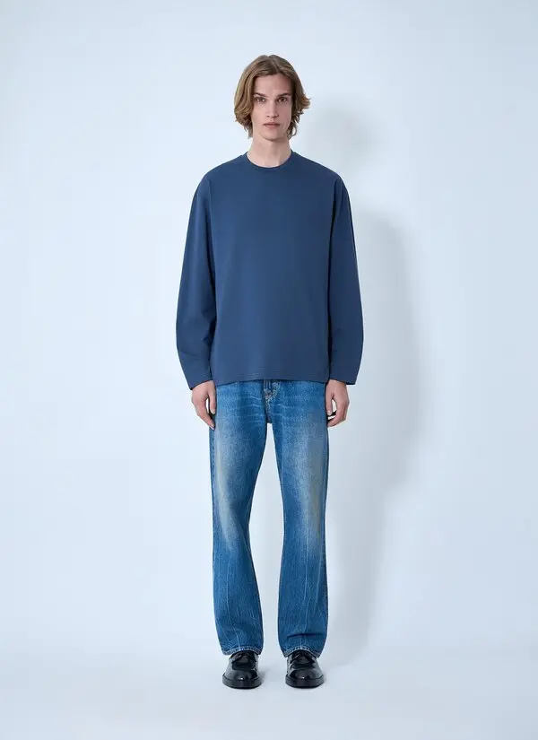 JIL SANDER Ribbed Crewneck Long Sleeve Top