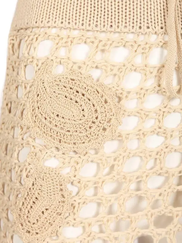 Attico Cotton Midi Skirt - Cream