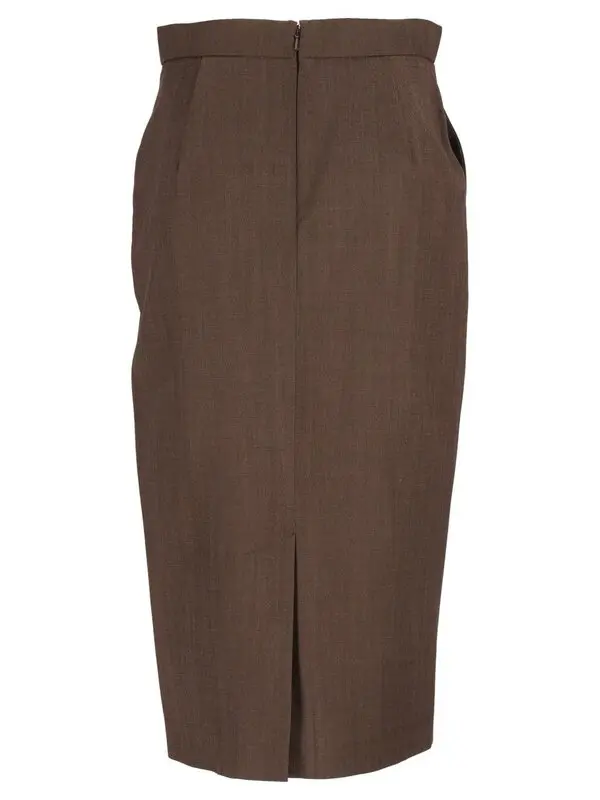 Max Mara Wool Gabardine Pencil Skirt
