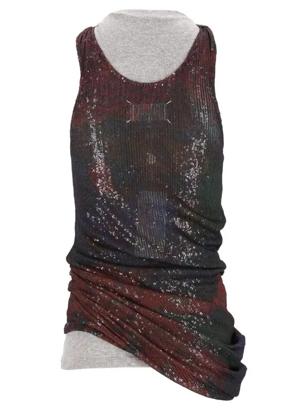 MAISON MARGIELA Printed Draped Top - Multicolor