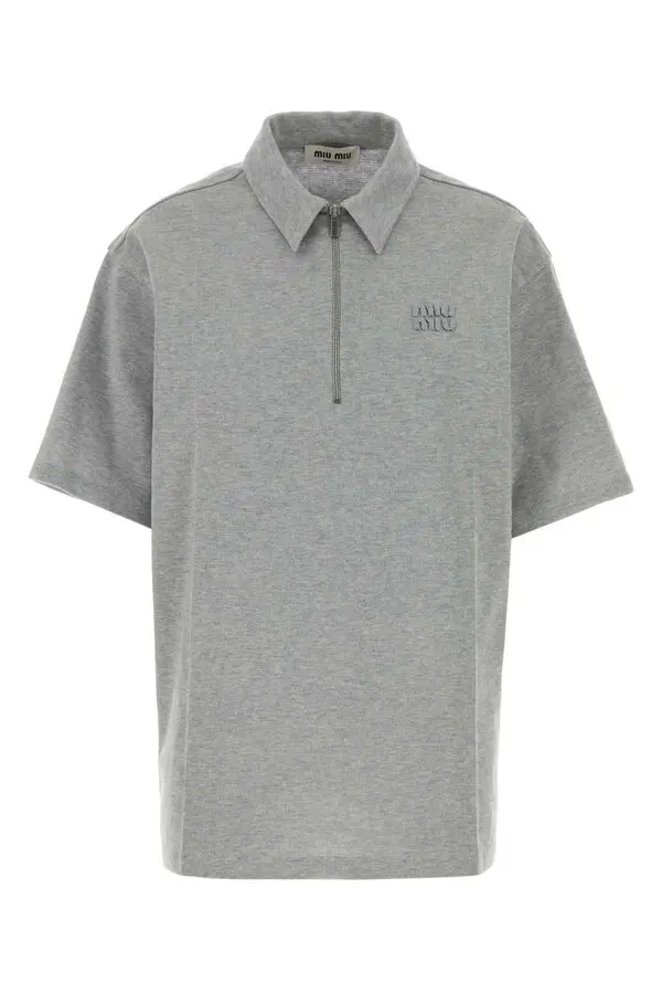 Miu Miu Cotton Blend Oversize Polo Shirt