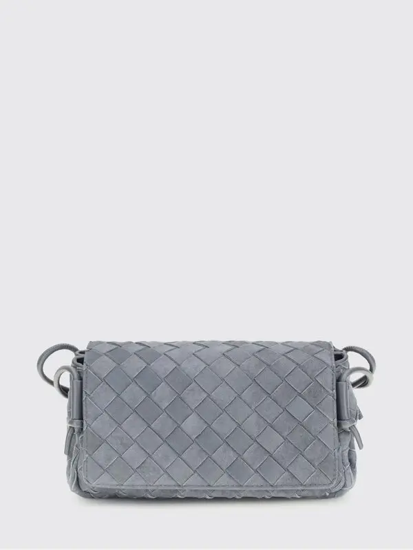 Bottega Veneta Notturno Woven Suede Bag - Gray