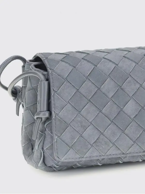 Bottega Veneta Notturno Woven Suede Bag - Gray