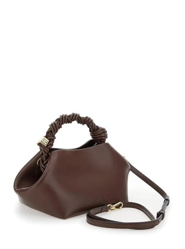 GANNI Leather Handbag With Butterfly Logo - Multicolor