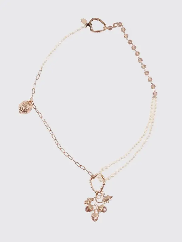 Max Mara Brass Necklace With Charm - Gold