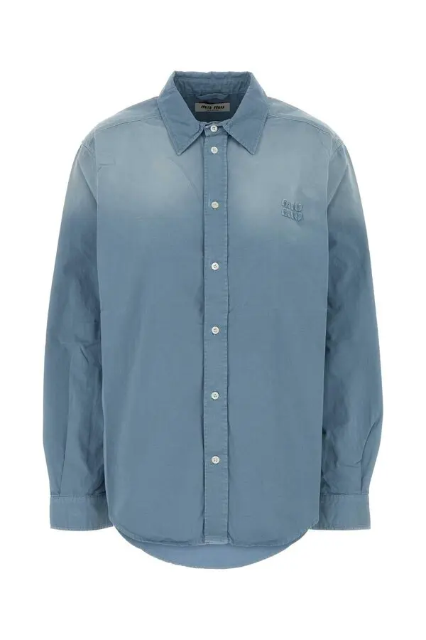 Miu Miu Light Twill Oversize Shirt - Blue