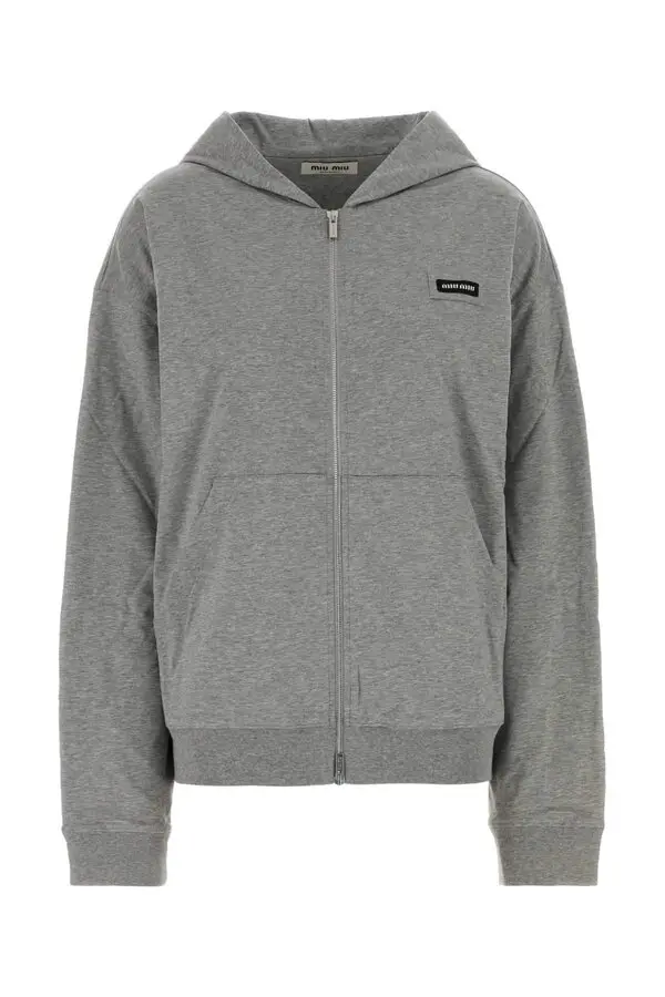 Miu Miu Grey Cotton Sweatshirt
