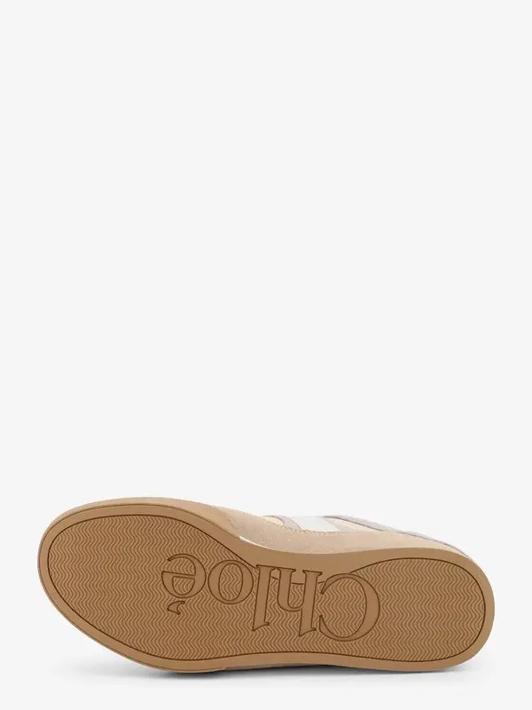 Chloé Kick Suede Sneakers With Contrasting Inserts - Gray