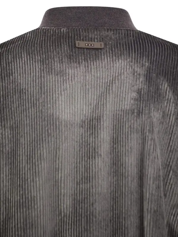 Peserico Stretch Corded Velvet Bomber Jacket - Gray