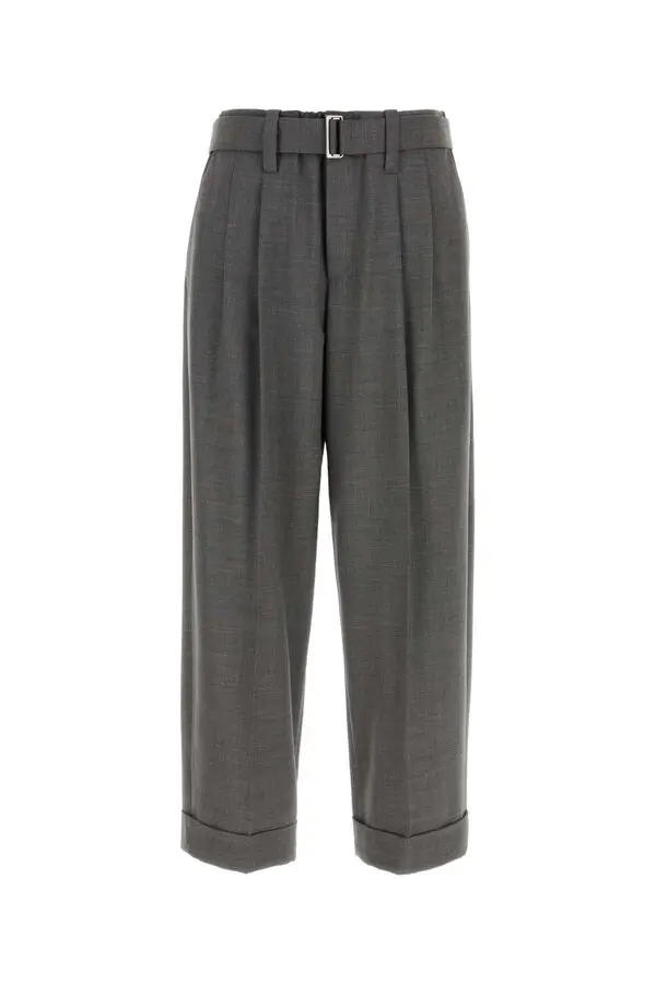 Brunello Cucinelli Grey Stretch Wool Blend Pant