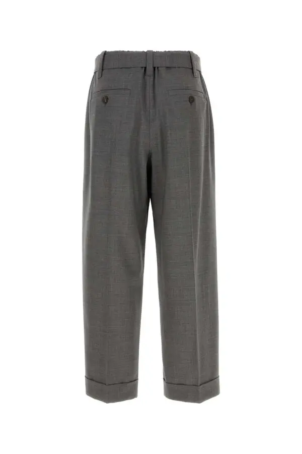 Brunello Cucinelli Grey Stretch Wool Blend Pant