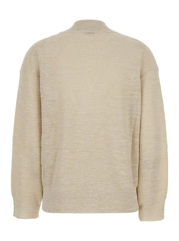 Brunello Cucinelli Metallic Linen Blend V-neck Sweater - Multicolor