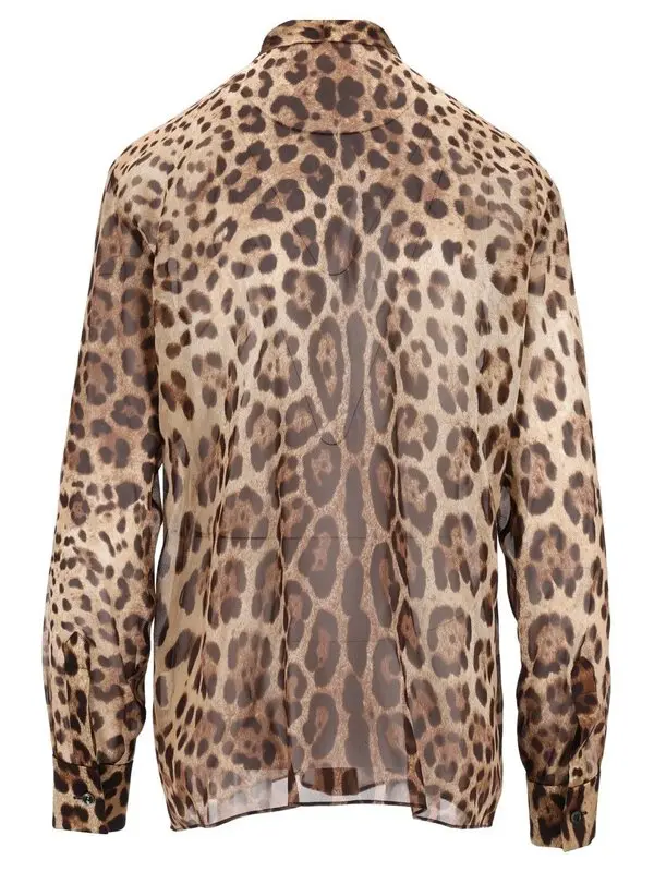 Dolce & Gabbana Leopard Print Chiffon Shirt