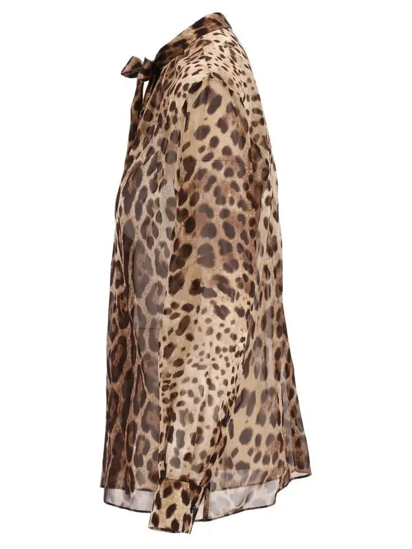 Dolce & Gabbana Leopard Print Chiffon Shirt