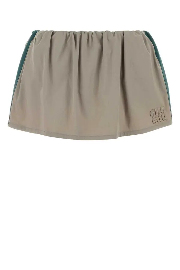 Miu Miu Dove Grey Twill Pant-skirt - Gray