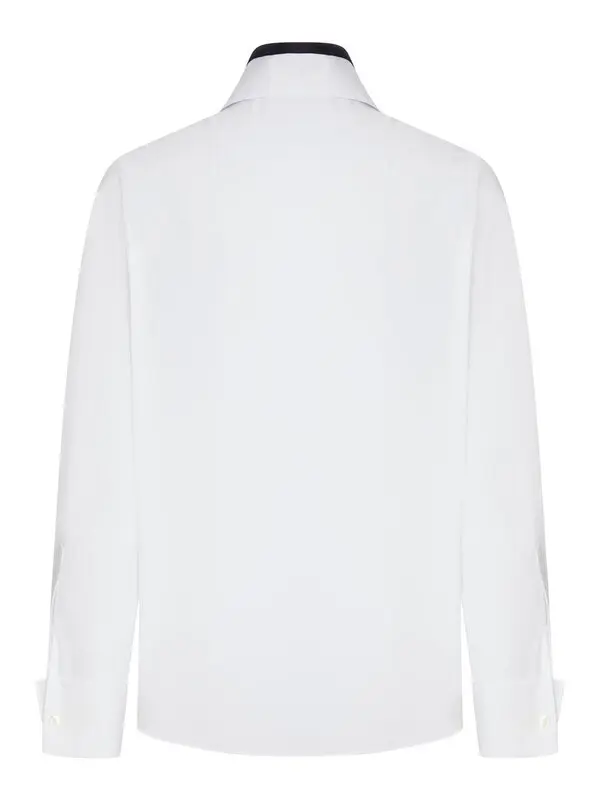Sacai Cotton-blend Shirt With Integrated Tie