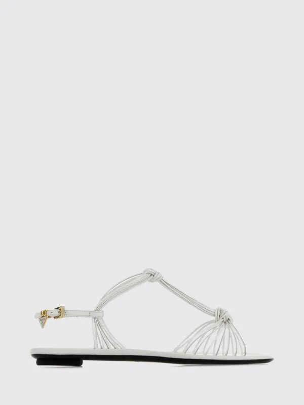 Prada Leather Heeled Sandal - White