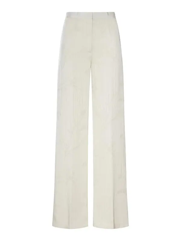 FORTE_FORTE Wide-leg Jacquard Trousers - Cream
