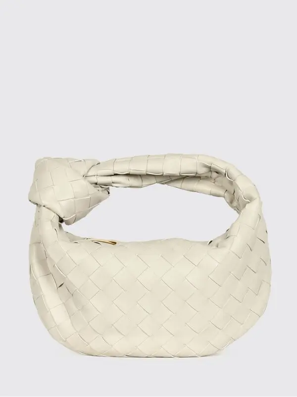 Bottega Veneta Jodie Mini Handbag In Intrecciato Leather With Knotted Handle - Gold