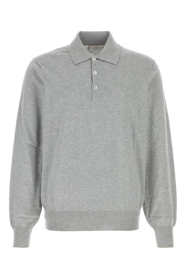 Brunello Cucinelli Grey Cotton Polo Shirt - Gray