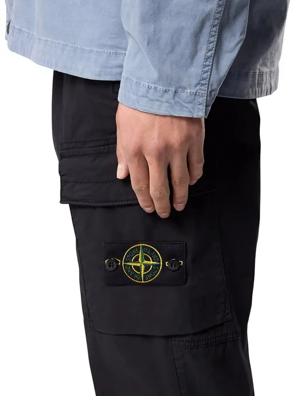 Stone Island Regular Fit Tapered Cargo Pants With Drawstring Waist