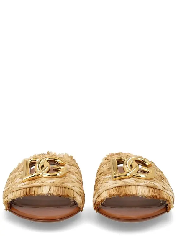 Dolce & Gabbana Sandal With Logo - Cream
