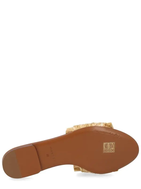 Dolce & Gabbana Sandal With Logo - Cream