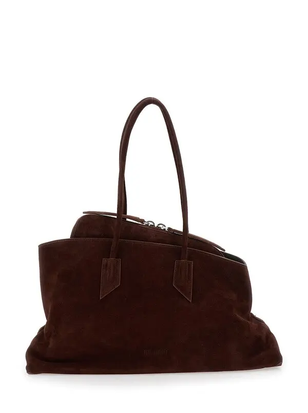 Attico Shoulder Bag 'la Passeggiata' With Two Top Handles In Suede For - Brown