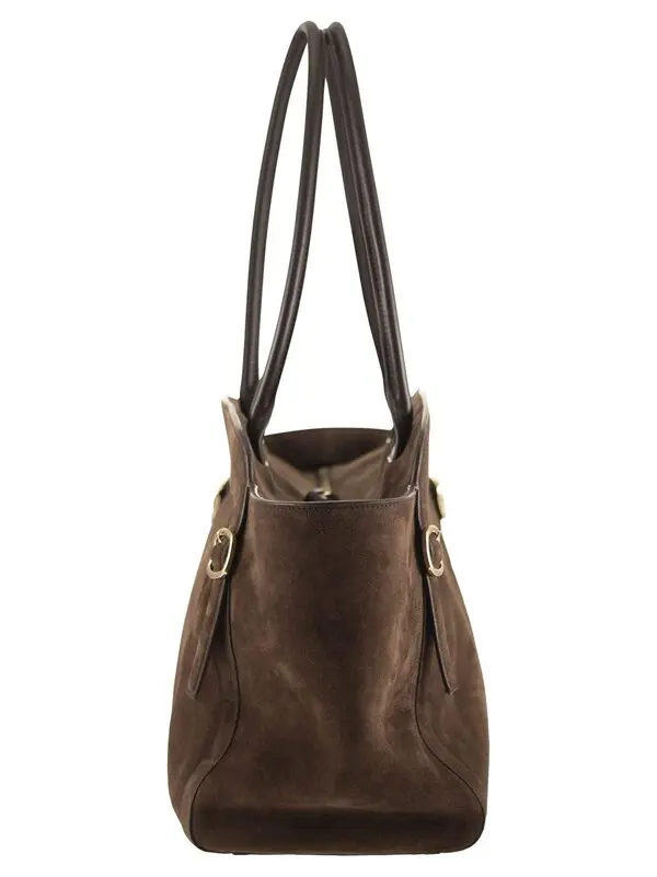 Santoni Suede Shoulder Bag - Brown